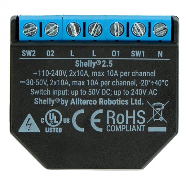 Shelly 2.5 - Double Relay Switch and Roller - Sklep dla robotyków