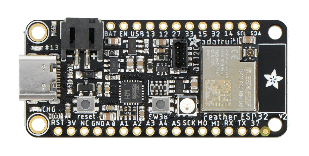 Feather ESP32 V2 w.FL Antenna - moduł WiFi - zgodny z Arduino - Adafruit 5438 Sklep Botland