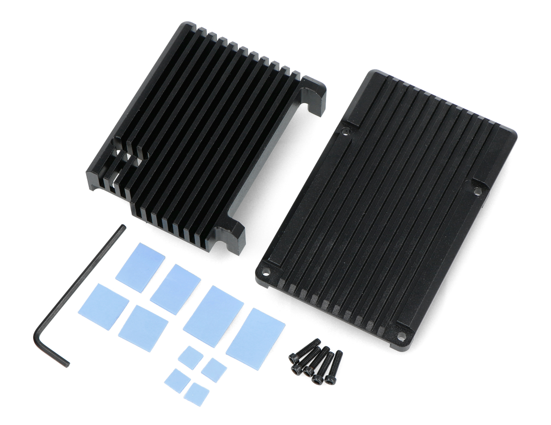 Case for Raspberry Pi 5 - aluminium - black Botland - Robotic Shop